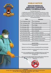 Indoor Residual Spraying Campaign Weekly Schedule 2025 – Outapi Town ...