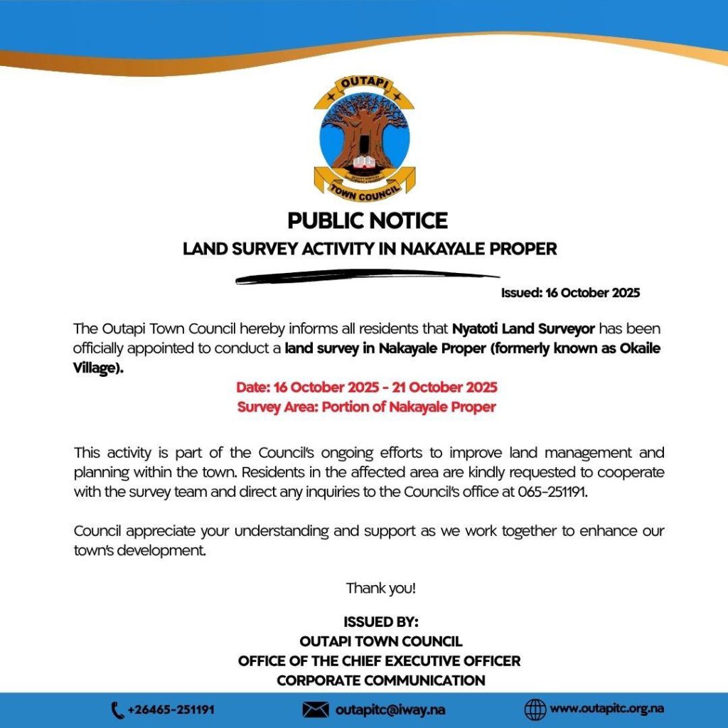 Outapi Town Council – The Official Website of Outapi Town Council